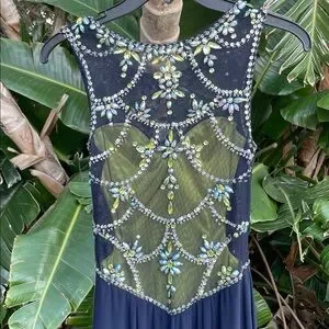 Betsy & Adam | Dresses | Betsy And Adam Beaded Navy Formal Dress With ...